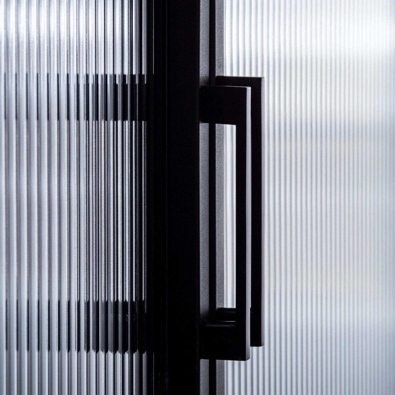 Reeded Glass Wardrobe with Wooden Drawers - Studio Delta