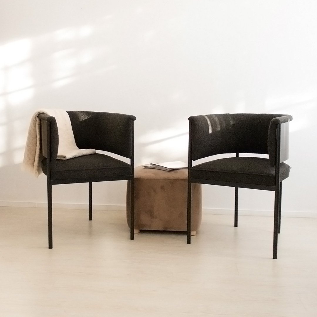 Upholstered Steel Round Chairs - Studio Delta